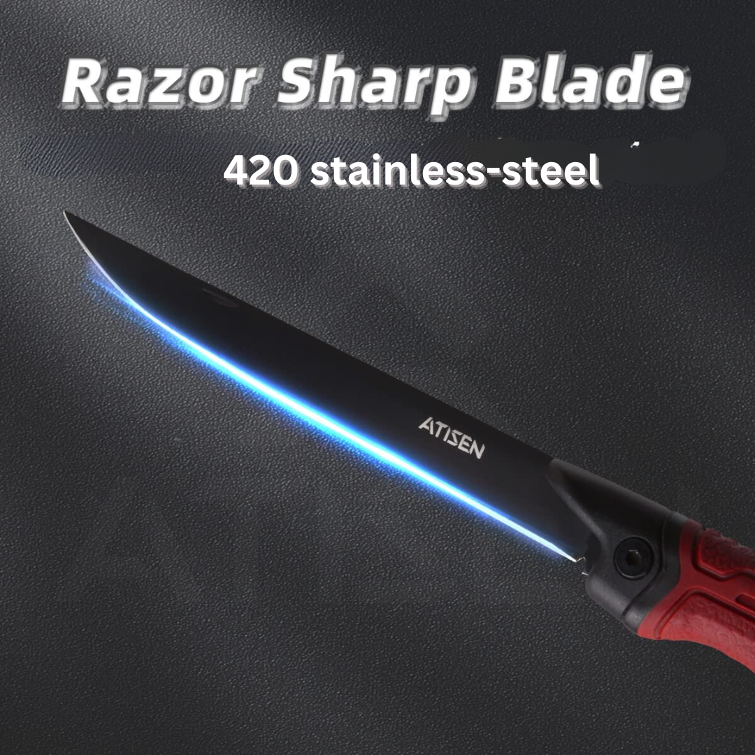 Atisen 6" Folding Fish Filleting Knife 420 Stainless Steel – SLOW JIGS ...