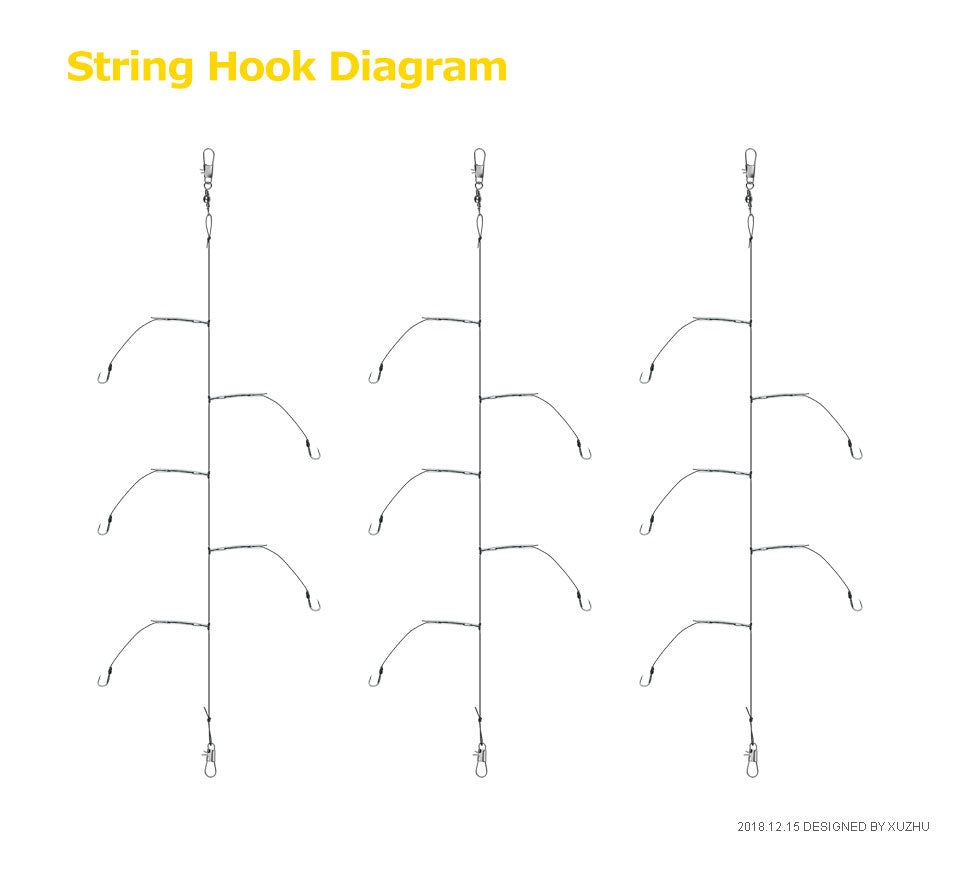 Paternoster Sabiki rig. 5 Packets. 7#-12# Flathead Whiting Livies ...